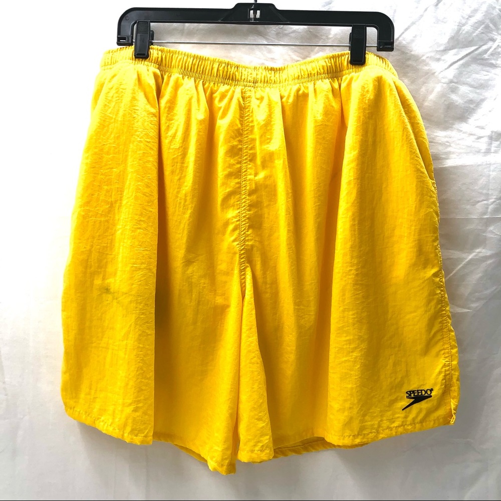 Vintage Yellow Speedo Swimsuit 90s Swim Trunks Xxl - Gem